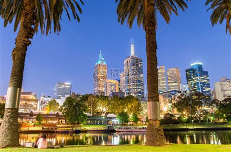 美丽的墨尔本日落天线高清图片下载 正版图片504955697 摄图网