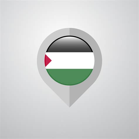 Map Navigation Pointer With Palestine Flag Design Vector 14183451