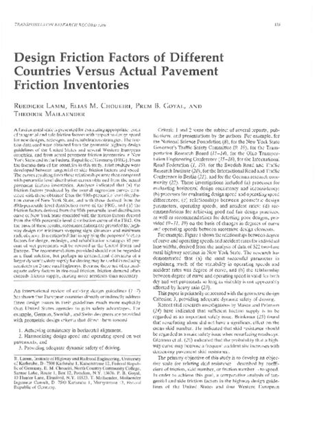 Pdf Design Friction Factors Of Different Countries Versus Actual Pavement Friction Inventories