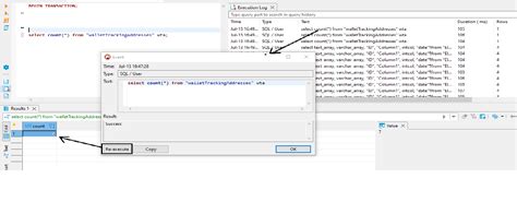 execution log column with rowcount · dbeaver · discussion 17075 · github