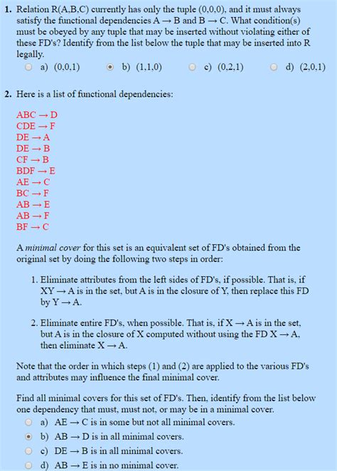 solved 1 relation r a b c currently has only the tuple