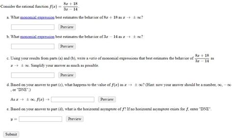 solved 818 3 14 consider the rational function f x a