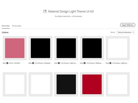Google Material Design Light Theme UI Kit Free XD Resource Adobe XD Elements