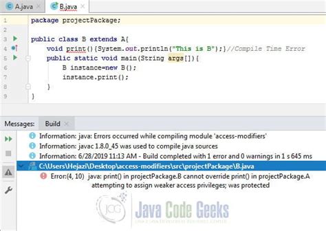 Access Modifiers In Java Example Java Code Geeks