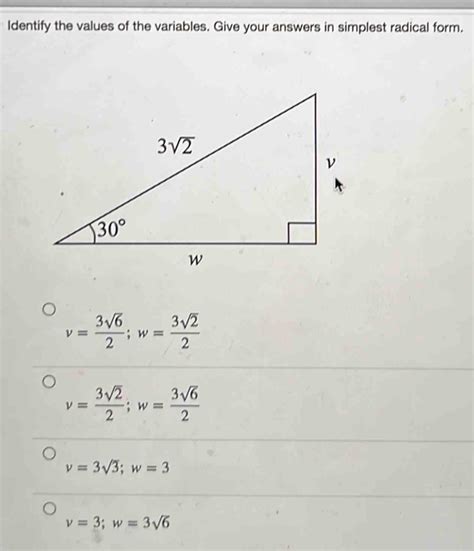Solved Identify The Values Of The Variables Give Your Answers In