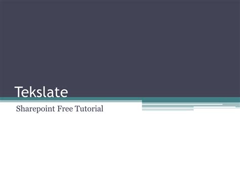 sharepoint free tutorial pptx powerpoint presentation ppt