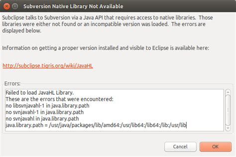 Subclipse Javahl In Eclipse Cannot Be Loaded While Librarypath Is