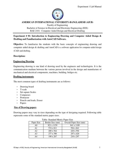 Cad Exp 1 Pdf Technical Drawing Computer Aided Design
