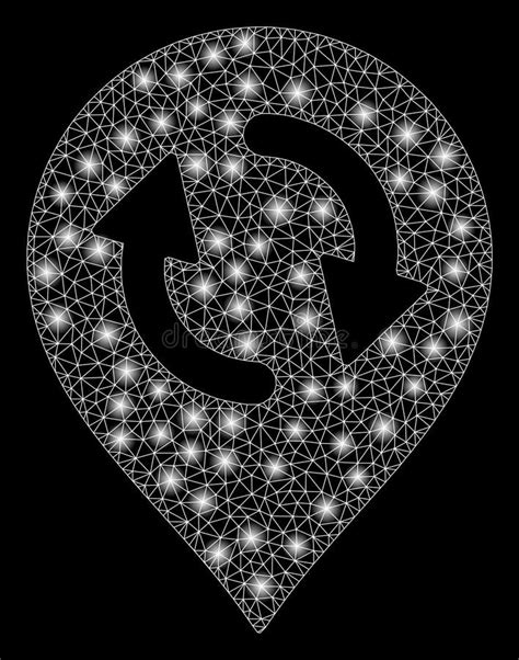 Glowing Mesh Network Refresh Map Marker With Flash Spots Stock Vector Illustration Of