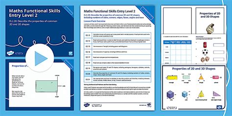 Maths Functional Skills Entry Level 220 Describe The Properties Of Common