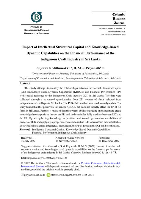 Pdf Impact Of Intellectual Structural Capital And Knowledge Based
