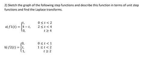 solved 2 sketch the graph of the following step functions