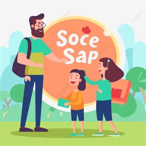 تعزيز صورة الكرتون لعائلة مع كلمة Soce النسغ في الخلفية المتجه ترقية