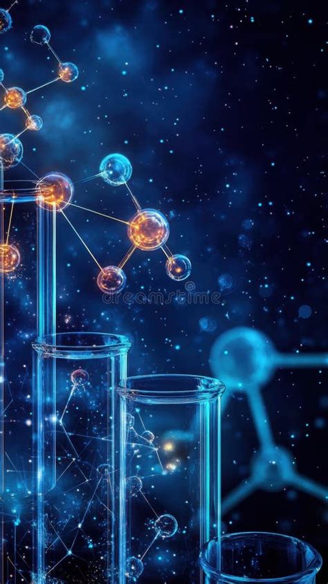 Explore Futuristic Chemistry With Glowing Elements And Molecular Structures Generative Ai Stock