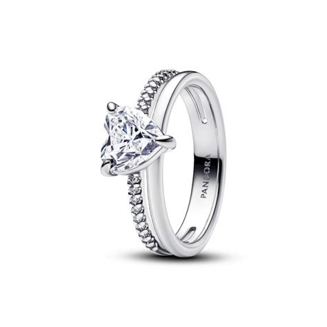 Pandora Double Band Heart Ring Pandora Jewellery From T And Wrap Uk
