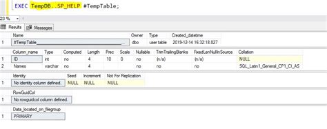Sql Server Get Structure Of Temp Table Like Generate Sql Script And Clear Temp Table For