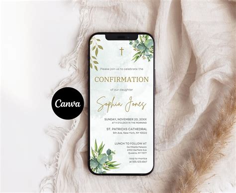 Digital Confirmation Invitation Template Electronic Greenery