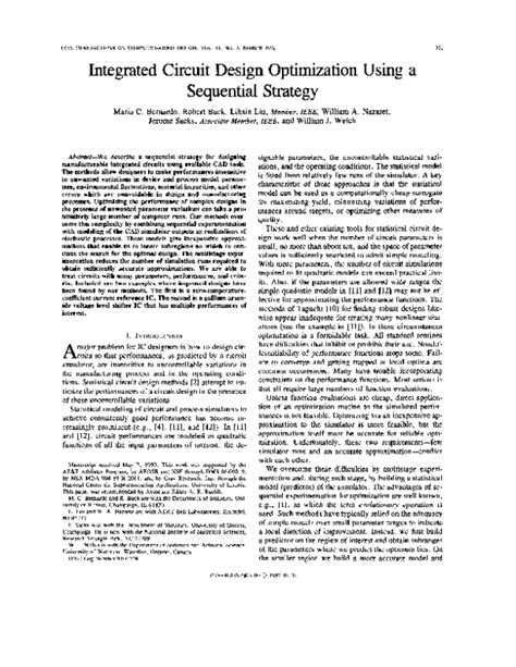 Pdf Integrated Circuit Design Optimization Using A Sequential Strategy