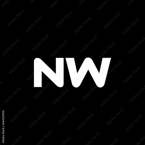 Nw Letter Logo Design With Black Background In Illustrator Vector Logo Modern Alphabet Font