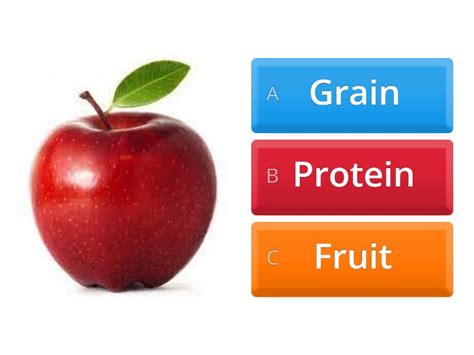 Classify Food Groups Quiz