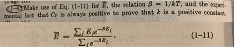 Solved Make use of Eq for Eˉ the relation Chegg