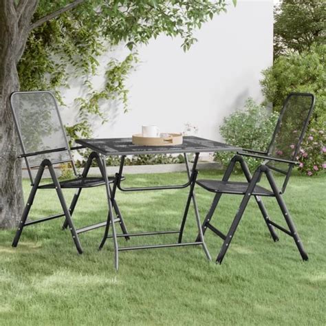 Sib Table De Jardin 80x80x72 Cm Maille Métallique Anthracite