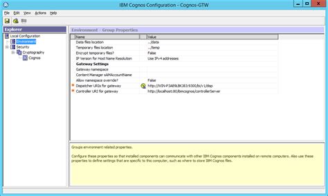 Server Name Error When Testing Gateway Cognos Configuration Cognos