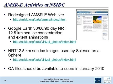 Archive Distribution Status Amanda Leon Nsidc Amsr E