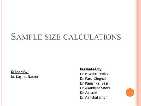 Sample Size Calculation Pptx Biological Sciences Science