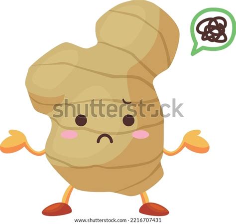 Illustration Cute Ginger Character Grumpy Face Stock Vector Royalty