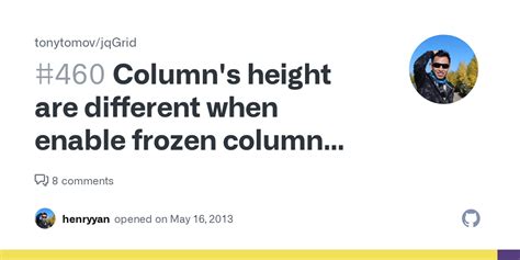 column s height are different when enable frozen column feature · issue