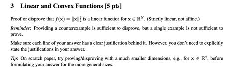 Solved 3 Linear And Convex Functions 5 Pts Proof Or
