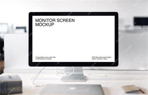 Premium Psd Desktop Pc Monitor With Screen Mockup