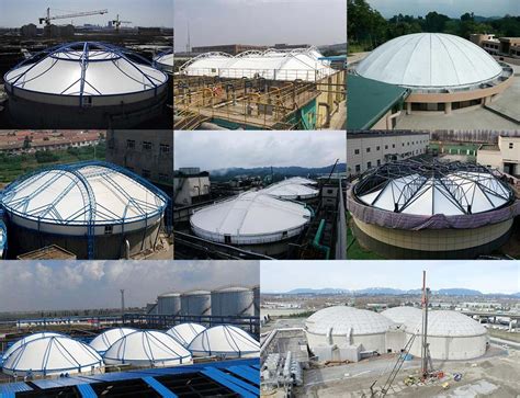 Sewage Treatment Plant Dome Tensile Fabric Canopy Structure Tensile