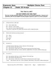 Exposure C Docx Exposure Java Multiple Choice Test Chapter Static D Arrays This Test Is A