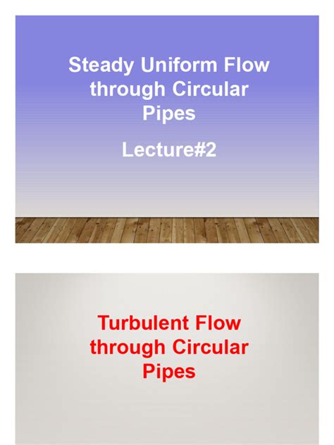 Lecture 2 Pipe Flow Pdf Turbulence Fluid Dynamics
