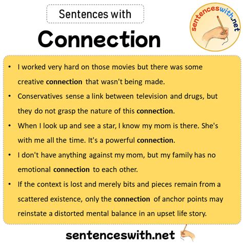 Sentences With Connection Sentences About Connection In English Sentenceswith Net