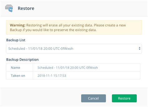 restores for mysql