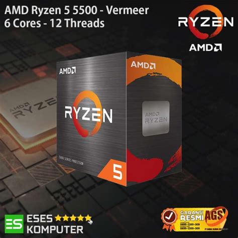 Jual Processor Amd Ryzen 5 5500 3 6ghz Up To 4 2ghz Socket Am4 6 Core Di Seller Eses Komputer