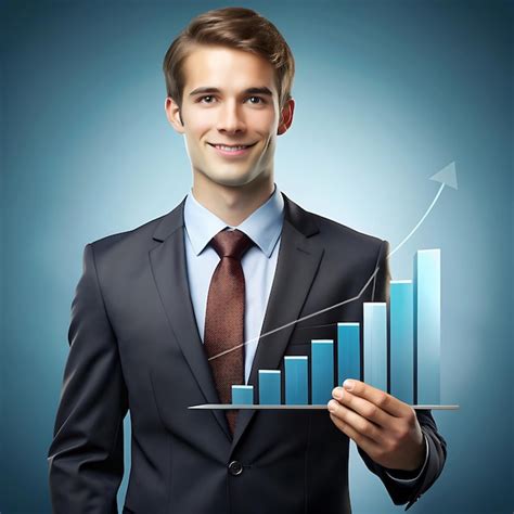 a man in a suit with a graph that says quot graph quot premium ai