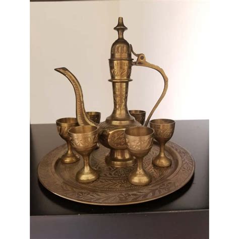 Vintage Brass Tea Set Sounique Pk