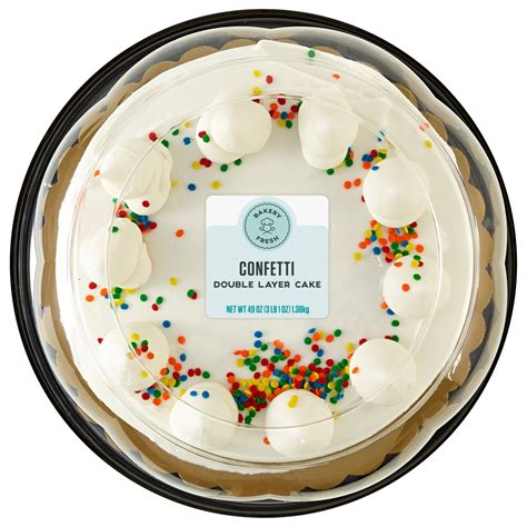 Bakery Fresh Confetti White Iced Double Layer Cake 49 Ounce Serves 12