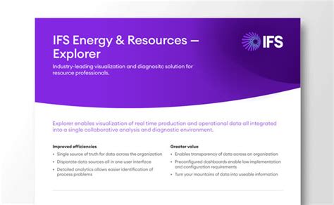 Production Software Ifs Energy And Resources Explorer Brochure