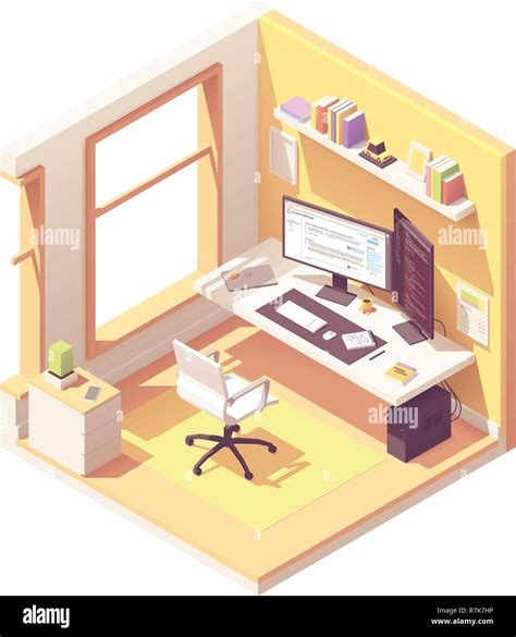 Vector Isometric Programmer Workplace Stock Vector Image And Art Alamy