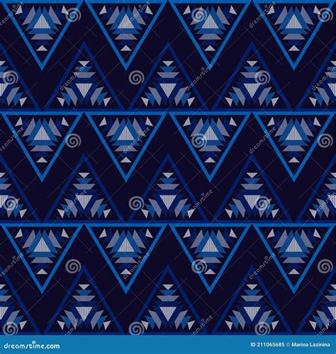 Zigzag Mosaic With Geometric Shapes Seamless Pattern Design With Manual Hatching Textile