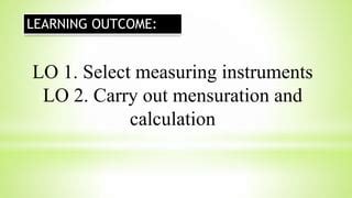 TLE 8 TECHNICAL DRAFTING PERFORM BASIC MENSURATION AND CALCULATION PDF