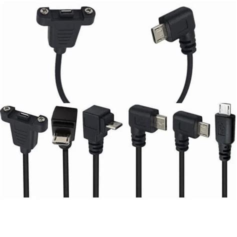 All Types Usb Mini Micro Type C Male To Female Angled 90 Degree Cable Panel Mount Extension Lead