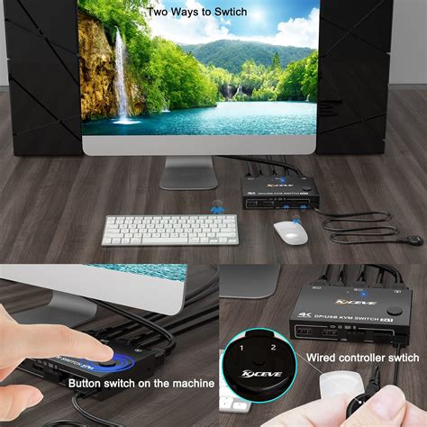 aoocoo kvm switch displayport 2 port dp1 2 kvm switch two india ubuy