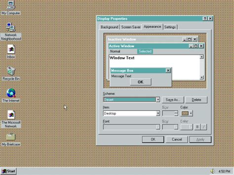 C Windows 95 Color Schemes In Order Brick