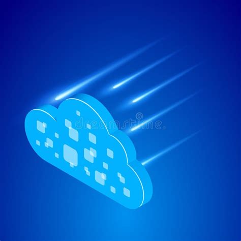 Isometric Illustration Depicting A Futuristic Cloud Computing Concept